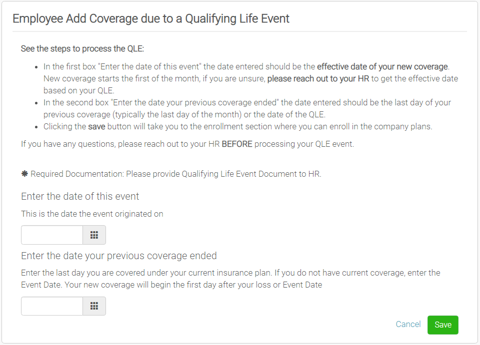 How to Process a Qualifying Life Event (QLE) in Employee Navigator ...