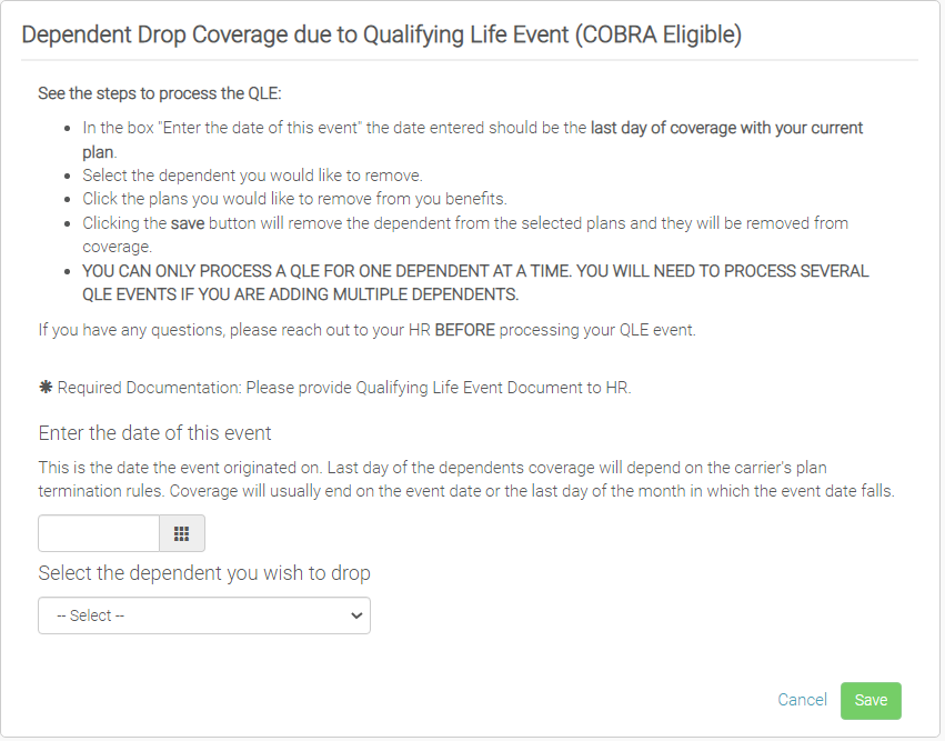 How to Process a Qualifying Life Event (QLE) in Employee Navigator ...